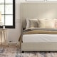 Modern Upholstered Platform Bed with Channel Stitched Headboard - Bed ...