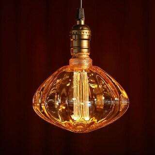 Irregular LED Filament Decorative Bulb, Dimmable, E26 Base, Amber Glass ...