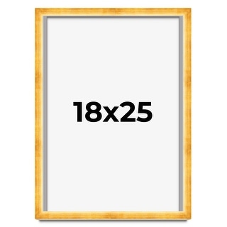 18x25 Shadow Box Frame Gold | 1.625 Inches Deep Real Wood Traditional ...