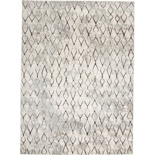 HomeRoots 5' X 8' Ivory Gray And Taupe Abstract Stain Resistant Area ...