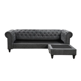 99"Polyester Rolled Arms Sofa with Reversible Chaise - 99" - Bed Bath ...