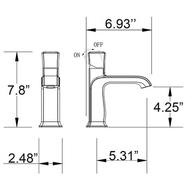 EPOWP Bathroom Faucet Single Hole Rocker Switch Vanity Sink Faucets ...