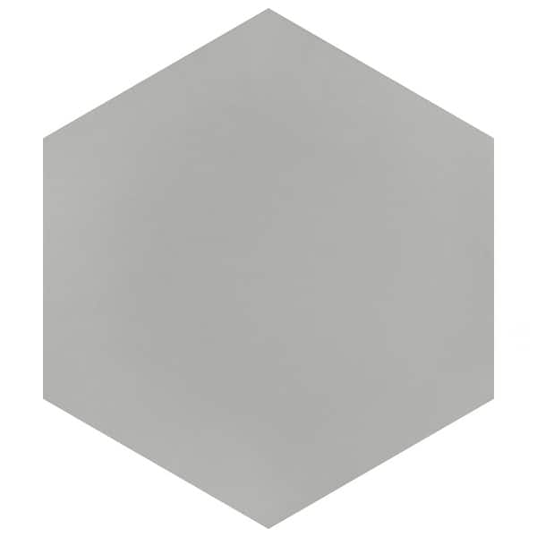 Merola Tile Textile Basic Hex Silver 8-5/8" x 9-7/8" Porcelain Floor ...