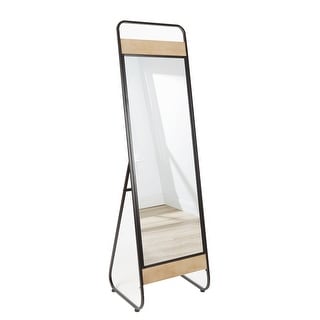 20x70 Rounded Corner Full Length Floor Mirror with Easel, Black ...