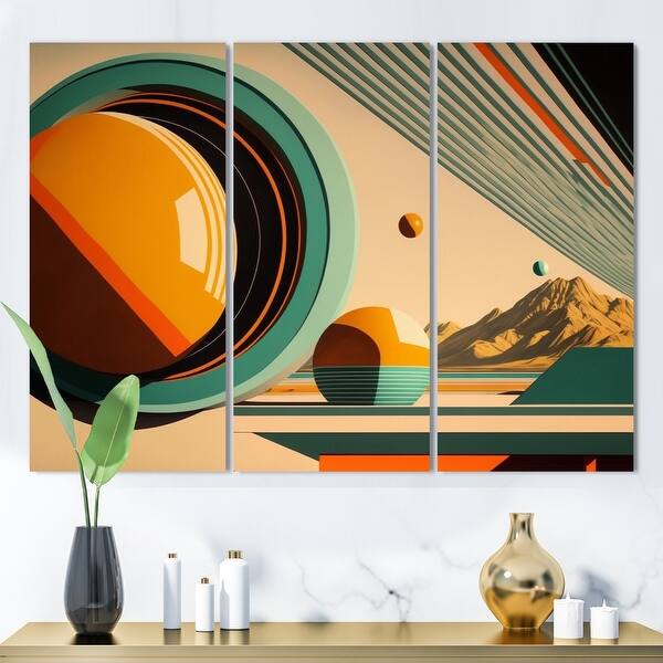 Designart "Vintage Mid-century Graphics III" Modern Midcentury Canvas ...