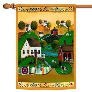 Green and Red Country Neighbors Outdoor House Flag 40" x 28" - Bed Bath ...