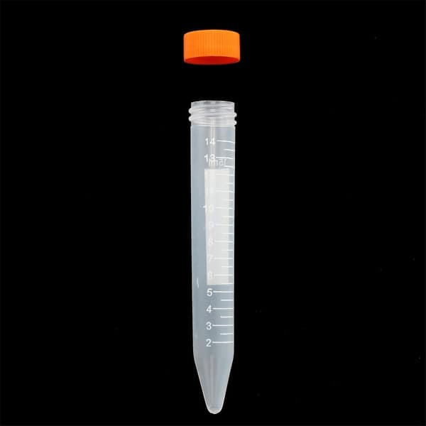10 Pcs 15ml Plastic Centrifuge Tubes with Orange Screw Cap Conical ...