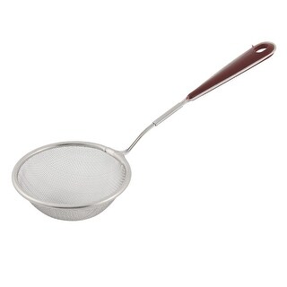 Kitchen Red Plastic Handle Metal Fine Mesh Oil Strainer 85mm Dia ...