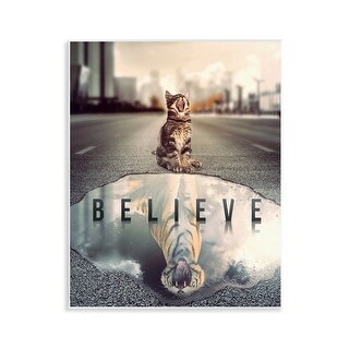 Stupell Believe Cat & Tiger Wall Plaque Art Design By Reinders - Bed ...
