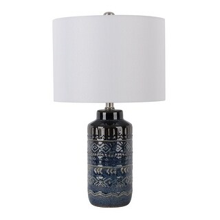 Victor Blue Reactive Glaze Ceramic Table Lamp with LED Bulb - Bed Bath ...