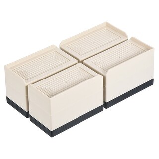 4Pcs Furniture Risers 3" Rectangle Bed Risers Adjustable Desk Sofa ...