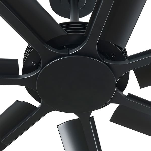 84" Larger Matte Black Aluminum 7-blade Ceiling Fan without Light - On ...