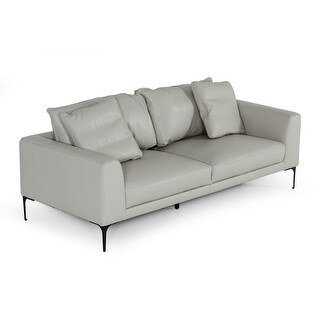 87 Inch Leatherette Sofa with Tuxedo Arms, Gray - Bed Bath & Beyond ...