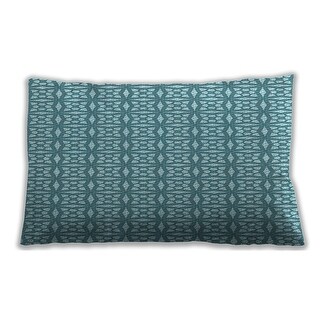 Ahgly Company Patterned Indoor-Outdoor Tron Blue Lumbar Throw Pillow ...