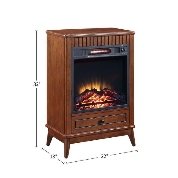 1 Drawer Electric Fireplace with Infrared Heater in White - Bed Bath ...