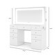Extra-Large Makeup Vanity with Full-Width LED Mirror, Bluetooth ...