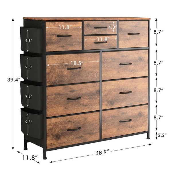 10 Drawer Dresser Closet Storage Tower Organizer Unit for Bedroom - Bed ...