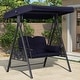 PURPLE LEAF 2-seat Outdoor Porch Swing with Adjustable Tilt Canopy and ...