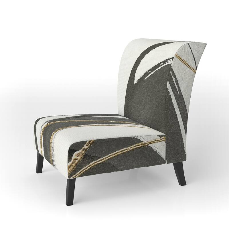 Designart "Gold Glamour Circle I" Upholstered Glam Accent Chair - Arm ...