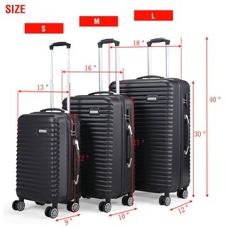 Luggage Storage Trunks Lightweight Travel Suitcase Set w/ Password Box ...
