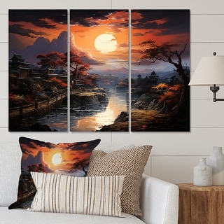 Designart "Asian Art Silk Dawn" Asian Art Wall Decor Set - Bed Bath ...