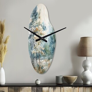 Designart - Pine Tree Enchanted Forest II - Tree Pine Large Wall Clock ...