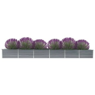 vidaXL Garden Raised Bed Galvanized Steel 189"x31.5"x17.7" Gray - Bed ...