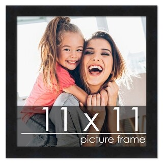11x11 Frame Black Wood Picture Square Frame - Picture Frame Includes ...