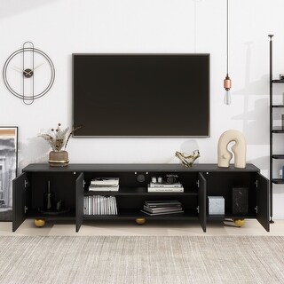 TV Stand Self-service Lockers Media Console Sideboard, Black - Bed Bath ...