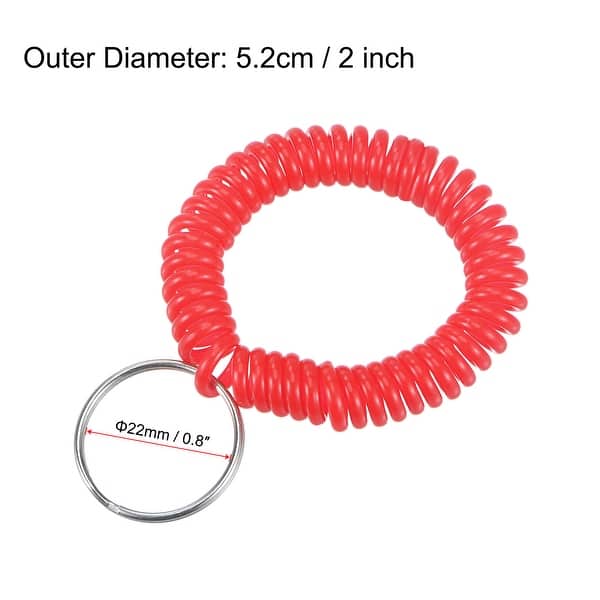 Spiral Keychain, 4 Pcs Wrist Coil Keyring Wristband Key Holder Lanyard ...