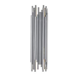 2-Light Shiny Nickel Rod Stainless Steel Wall Sconce - Bed Bath ...
