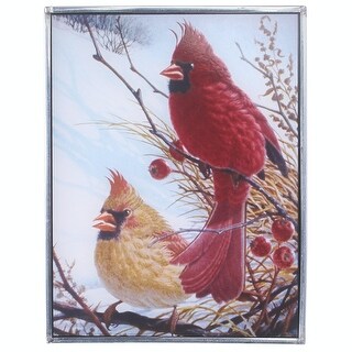 Design Toscano Windy Cardinal Birds Art Glass - Multi-Color - Bed Bath ...