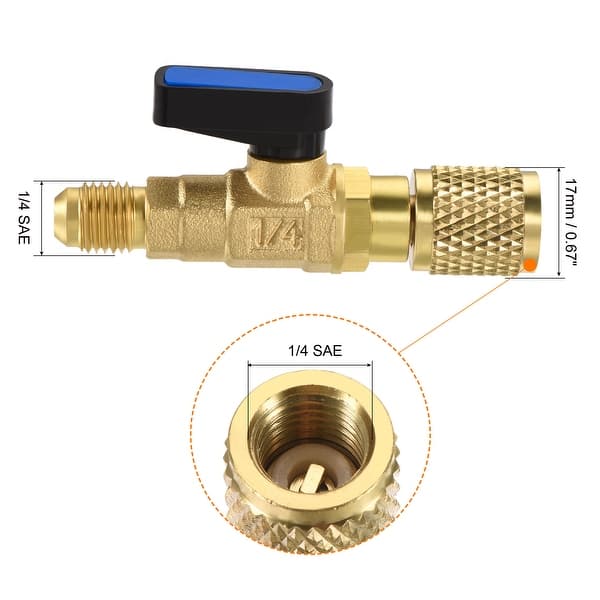 Ball Charging Valve 1/4 SAE Male Female Thread Adapter Shut-off Flow ...