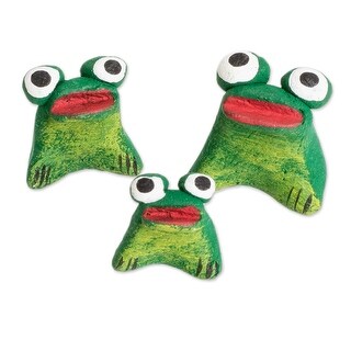 Novica Handmade Frog Reunion Ceramic Figurines (Set Of 3) - Bed Bath ...