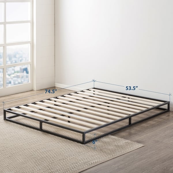 6 Inch Metal Platform Bed Frame with Classic Wooden Slat Support By ...