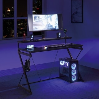Emulator Battlestation Gaming Desk with RGB LED Lights - Bed Bath ...