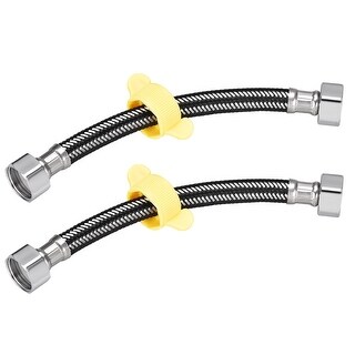 Faucet Connector 1/2 Inch IPS Female Stainless Steel Nylon Hose 2Pcs ...