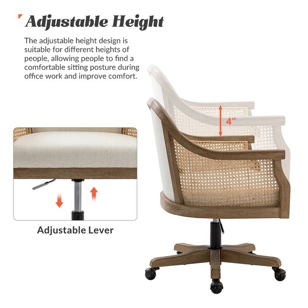 Cane swivel desk chair store