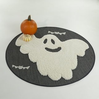 Spooky Ghost Halloween Area Rug - 3'11" Round - Bed Bath & Beyond ...