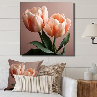Designart "Soft Neutral Tones Tulips Tranquility II" Tulips Wall Art ...