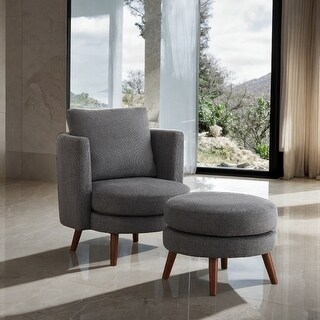 30.7" Accent Arm Chair with Ottoman, Upholstered Single Reading Chair ...