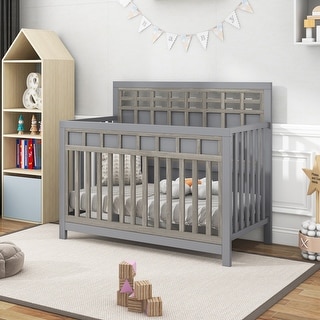 Gray Certified Baby Safe Crib 3 Adjustable Mattress Height Toddler Bed ...