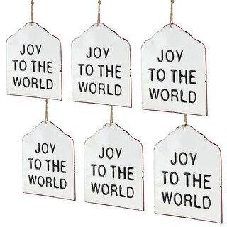 A&B Home Set of 6 Iron Finish Joy To The World Hang Tag Signs - Bed ...