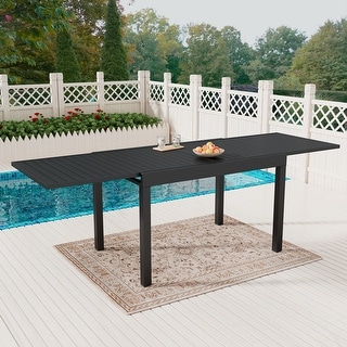 Outdoor Square Aluminum Extendable Dining Table - Bed Bath & Beyond ...