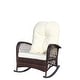 Outdoor Wicker Rocking Chair With Wide Seat, Thick, Soft Cushion ...