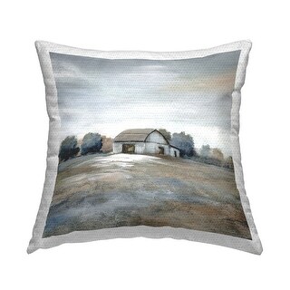 Stupell Countryside Nature Field Barn Printed Outdoor Throw Pillow ...