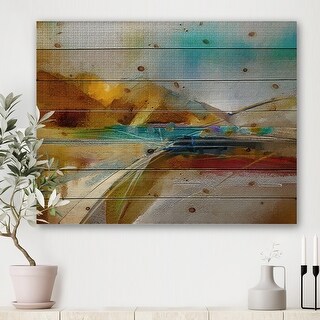 Designart 'Impressionist Mountscape With River I' Modern Print on ...
