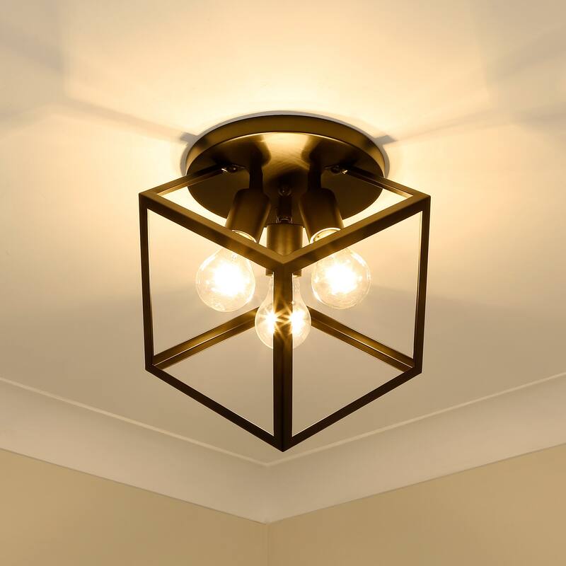 Golden Lighting 2086-3SF Cassio 3 Light 13" Wide Semi-Flush Square ...