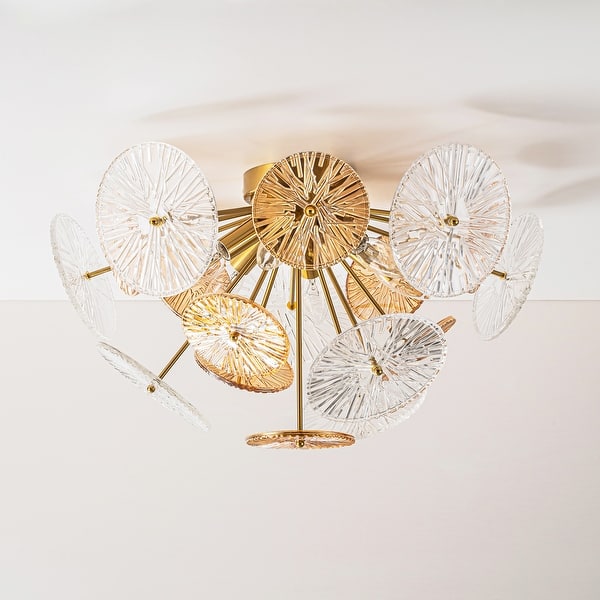 Beverly 20 inch 6-Lights Firework Starburst Glass Sputnik Semi-Flush ...