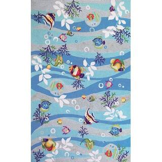 Domani Mohana Blue Seascape Hand-hooked Area Rug - Bed Bath & Beyond ...